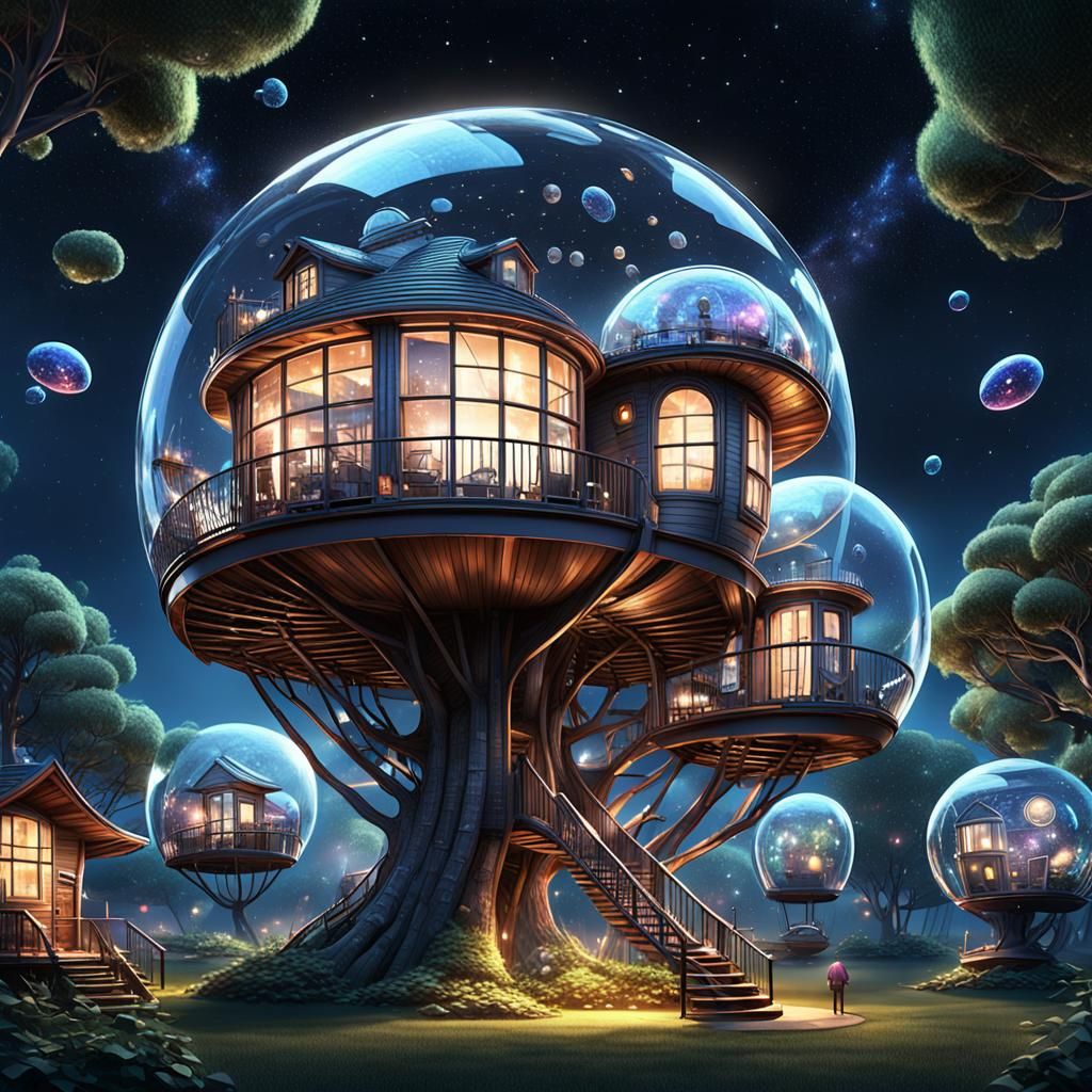 Treehouse - AI Generated Artwork - NightCafe Creator