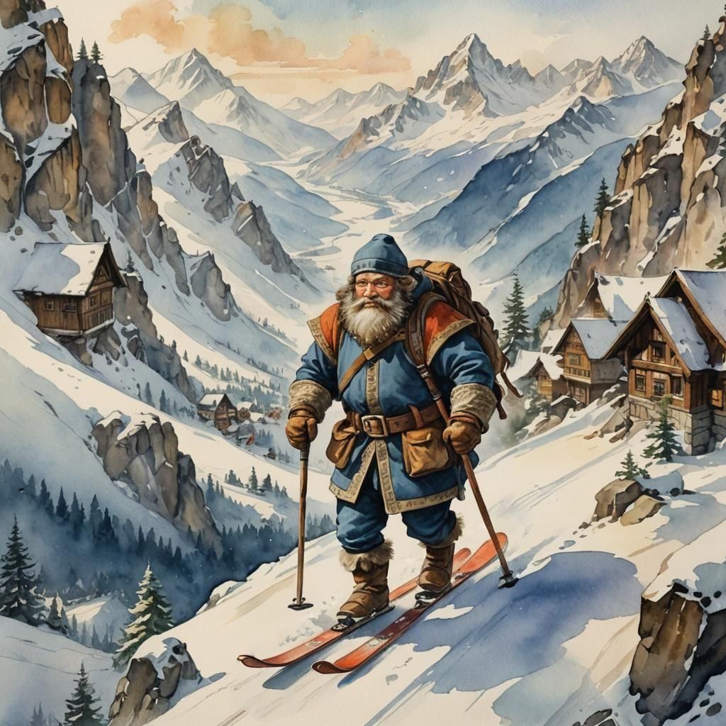 Dwarven Ski Patrol - AI Generated Artwork - NightCafe Creator