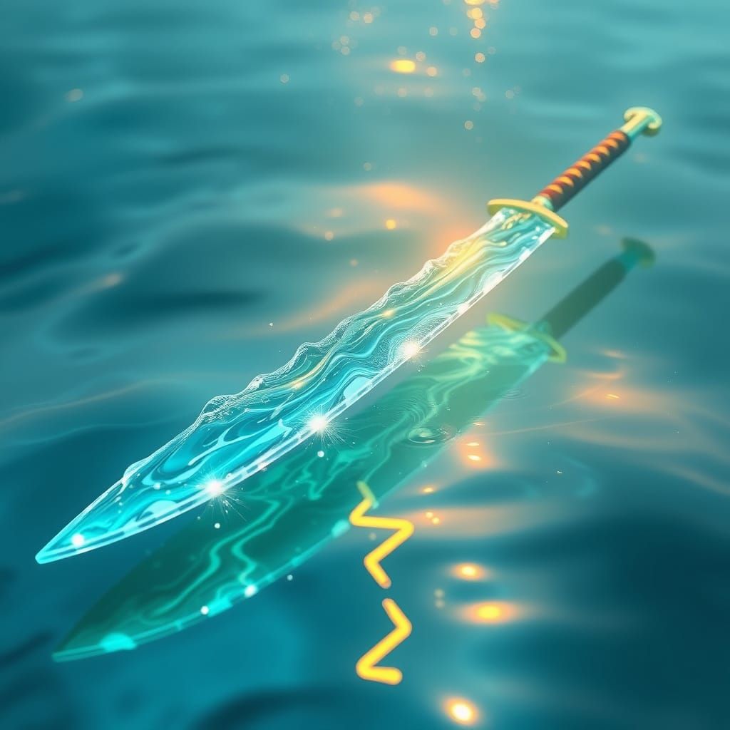 Water sword - Ethereal Water Katana in Dreamy Biomechanical ...