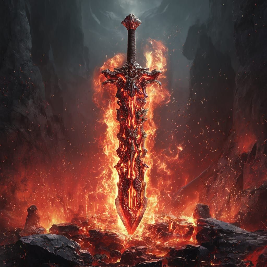 Molten Infusion - Epic Lava Blade in Cinematic Fantasy Art S...