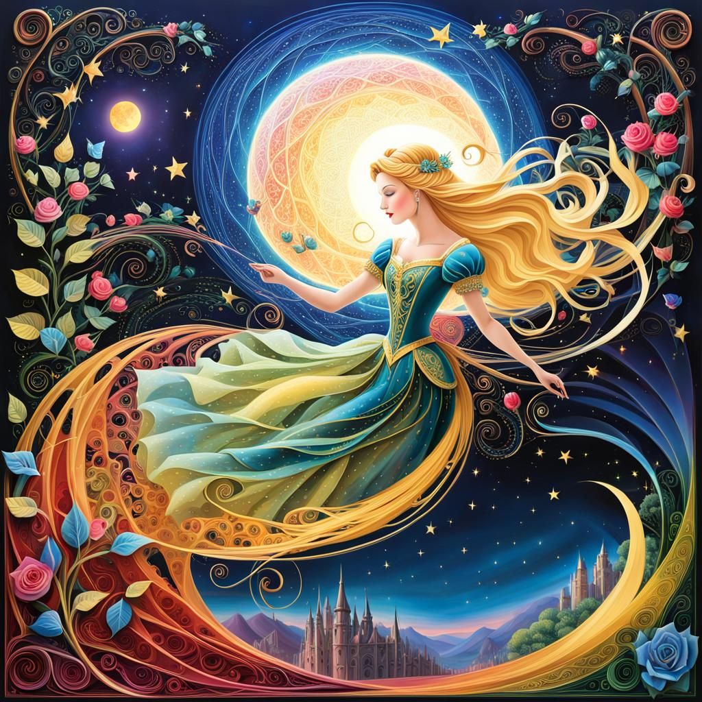 Storybook Illustration of the SLEEPING BEAUTY - AI Generated Artwork ...