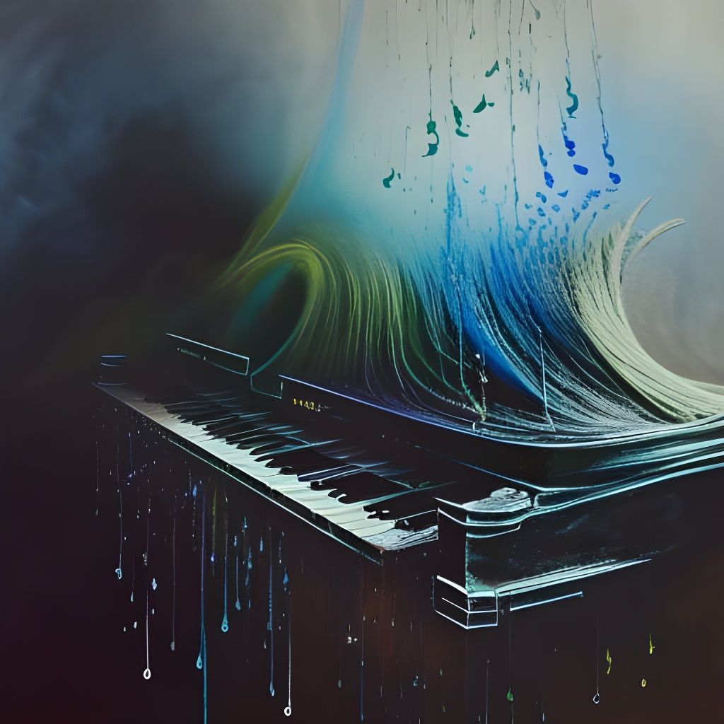 Music Crayon Drawing - Crayon Art of Musical Notes on Asphal...