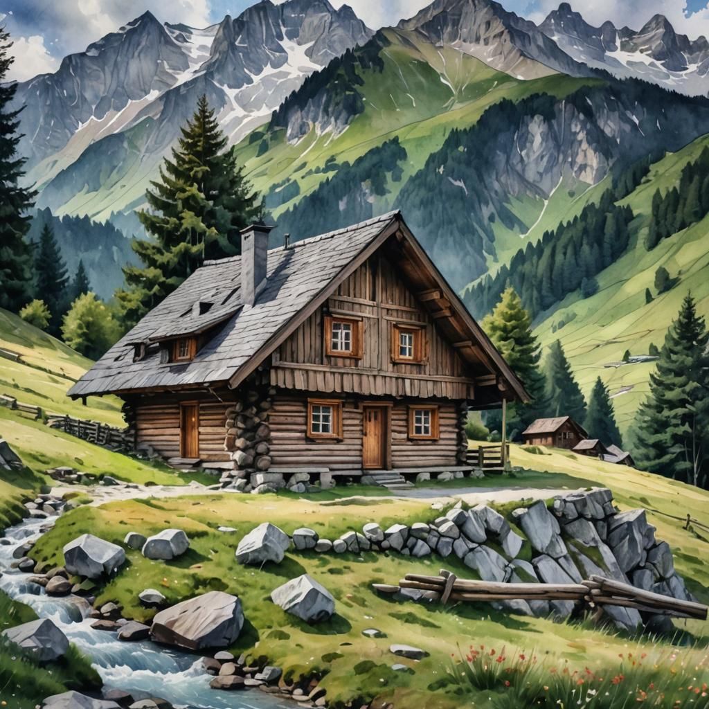 ALPINE HOMES - AI Generated Artwork - NightCafe Creator