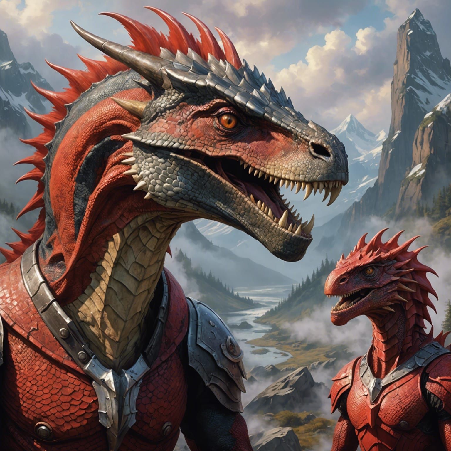 Utah Raptor Red Dragonborn Hybrids - AI Generated Artwork - NightCafe ...