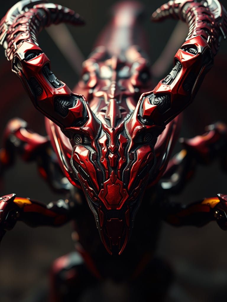 Hyper-Realistic Horned Symbiote Exoskeleton in Cin... - AI Art