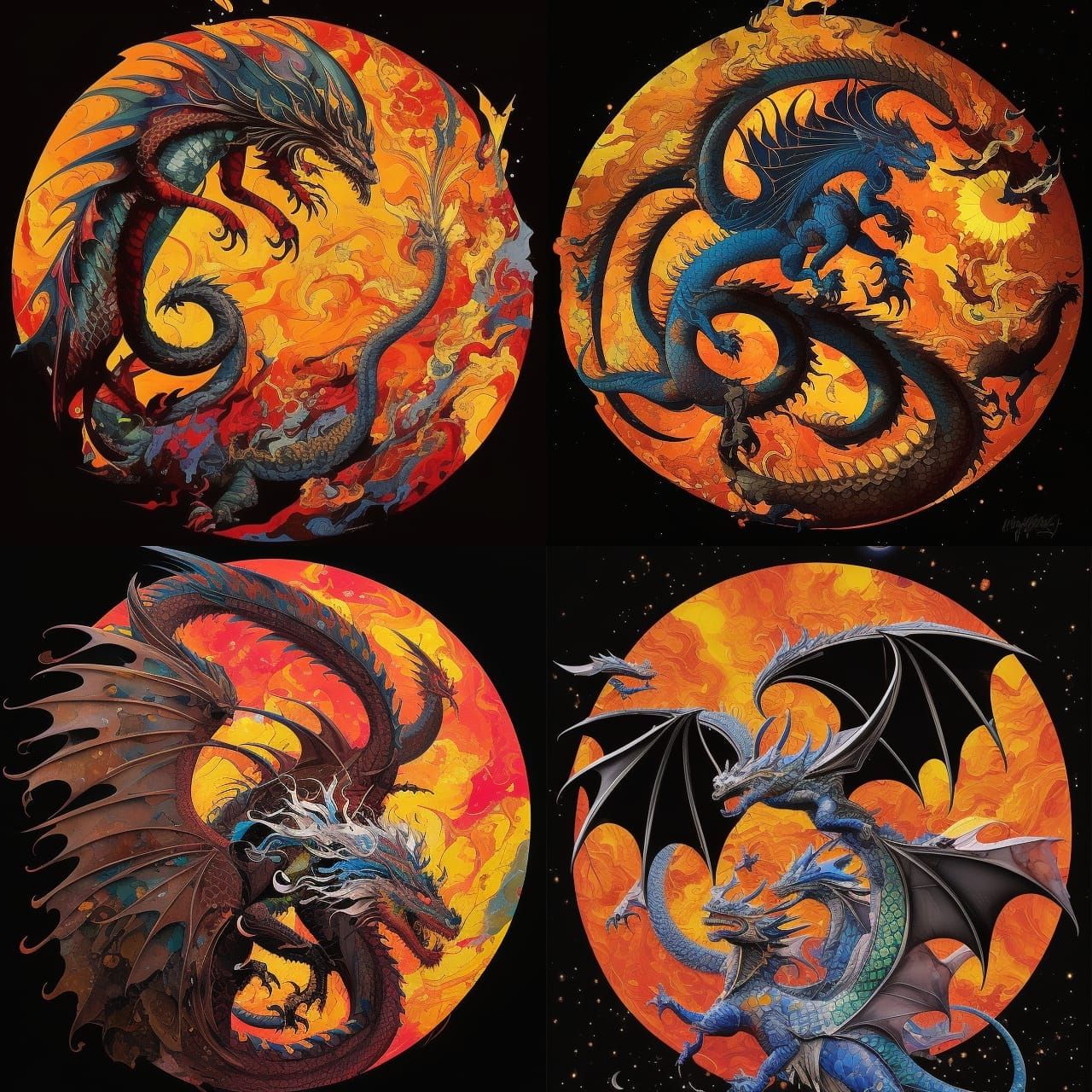 Dragon Portraits - AI Generated Artwork - NightCafe Creator