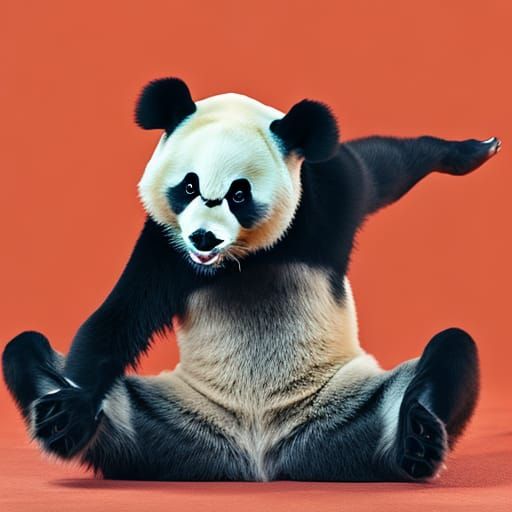 Panda Stretching - AI Generated Artwork - NightCafe Creator