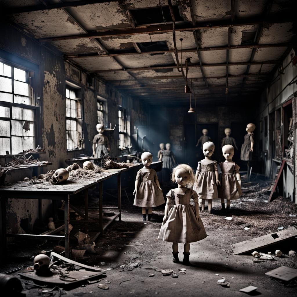 Haunted Abandoned Doll Factory - AI Generated Artwork - NightCafe Creator