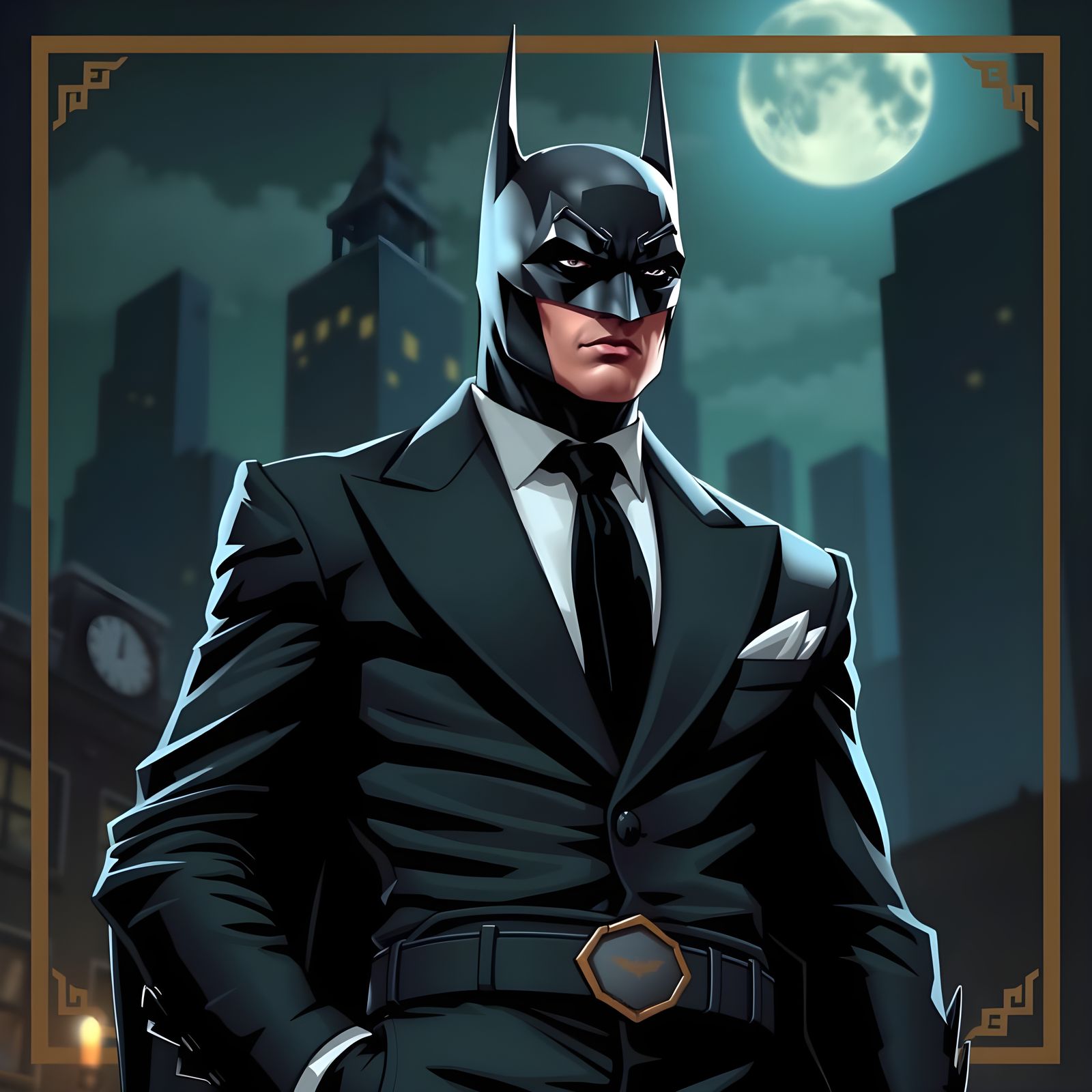 Batman feels fabulous - Gotham City Nightscape with Art Dec...