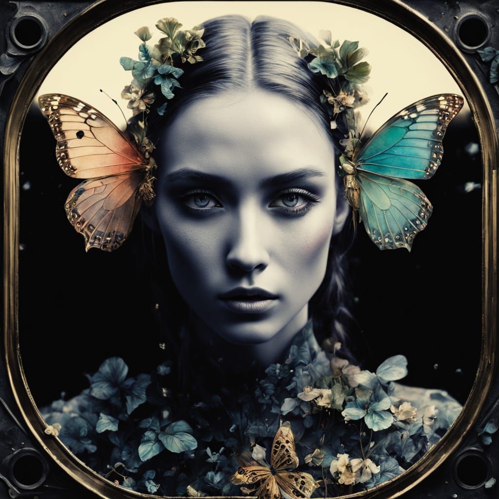 Ethereal Retro Futuristic Portrait of a Young Woma... - AI Art