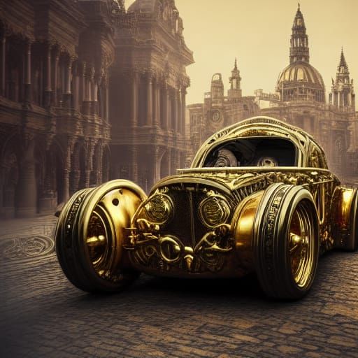 Steampunk Car - AI Generated Artwork - NightCafe Creator