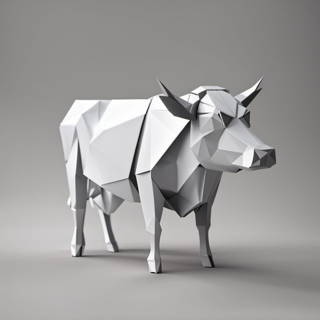 Origami Cow - AI Generated Artwork - NightCafe Creator