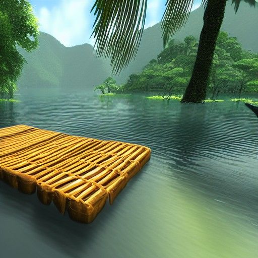 Raft in a Jungle - AI Generated Artwork - NightCafe Creator