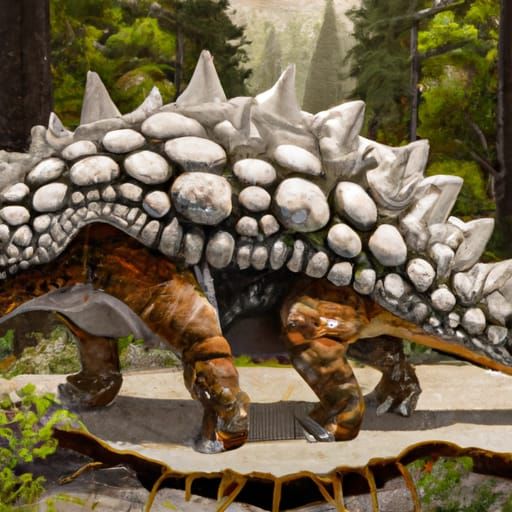 HUGE Ankylosaurus walking through! - AI Generated Artwork - NightCafe Creator