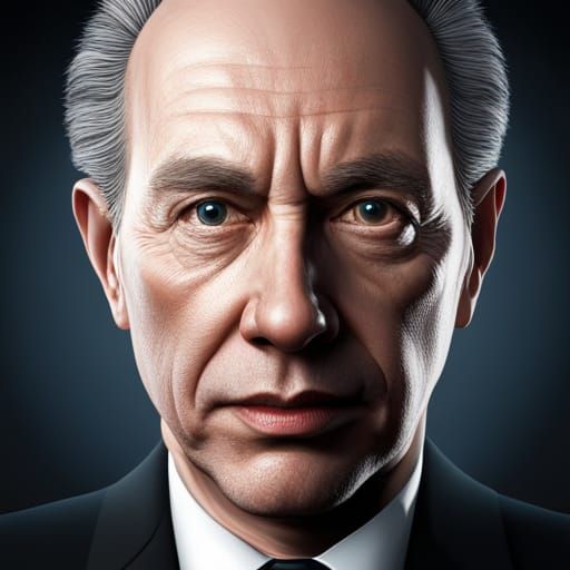 An arrogant corporate boss head and shoulders portrait, Hyperrealistic ...