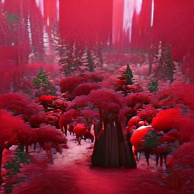 crimson forest - AI Generated Artwork - NightCafe Creator