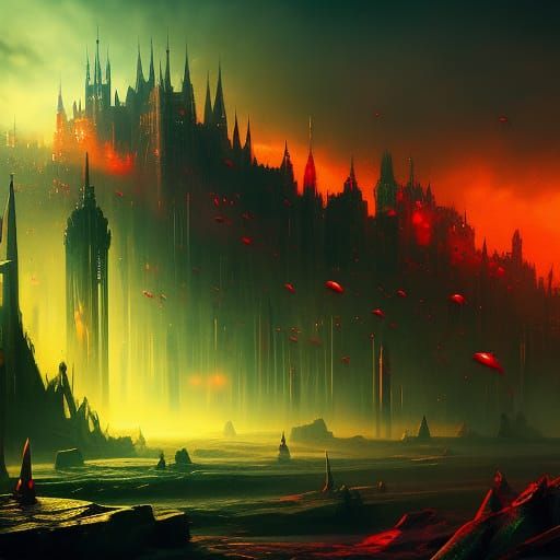 Evil City Skyline - AI Generated Artwork - NightCafe Creator