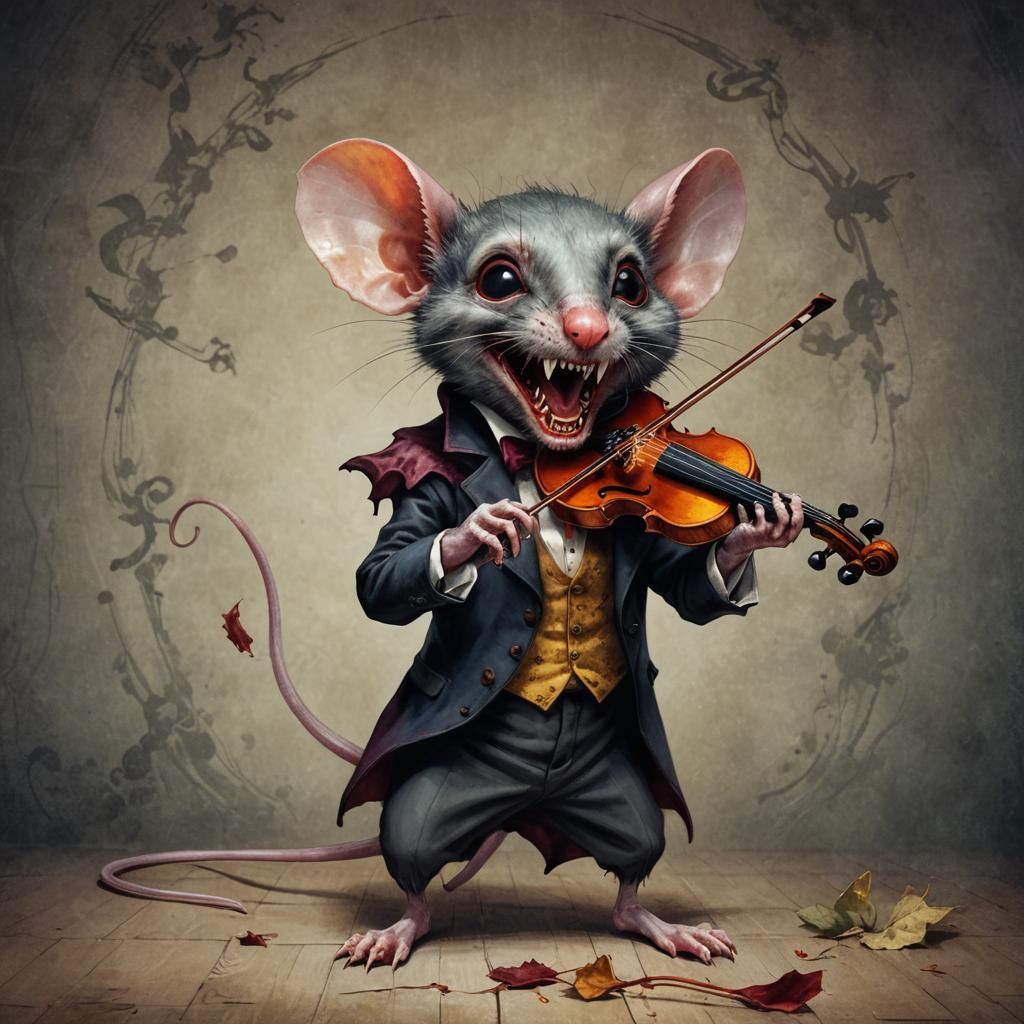 Happy mouse playing violin - AI Generated Artwork - NightCafe Creator