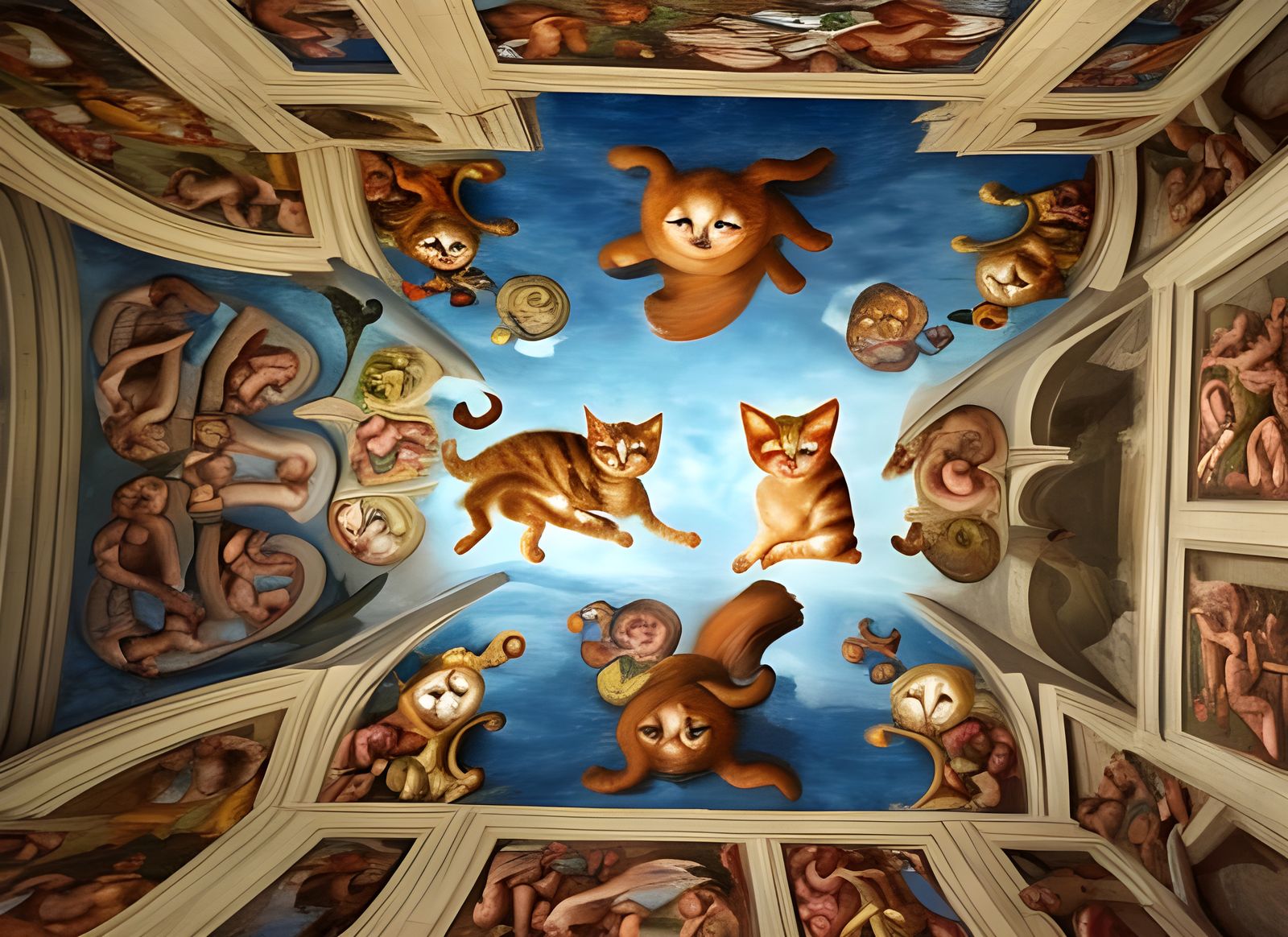 Cats on the Sistine Chapel, Creation - AI Generated Artwork - NightCafe ...