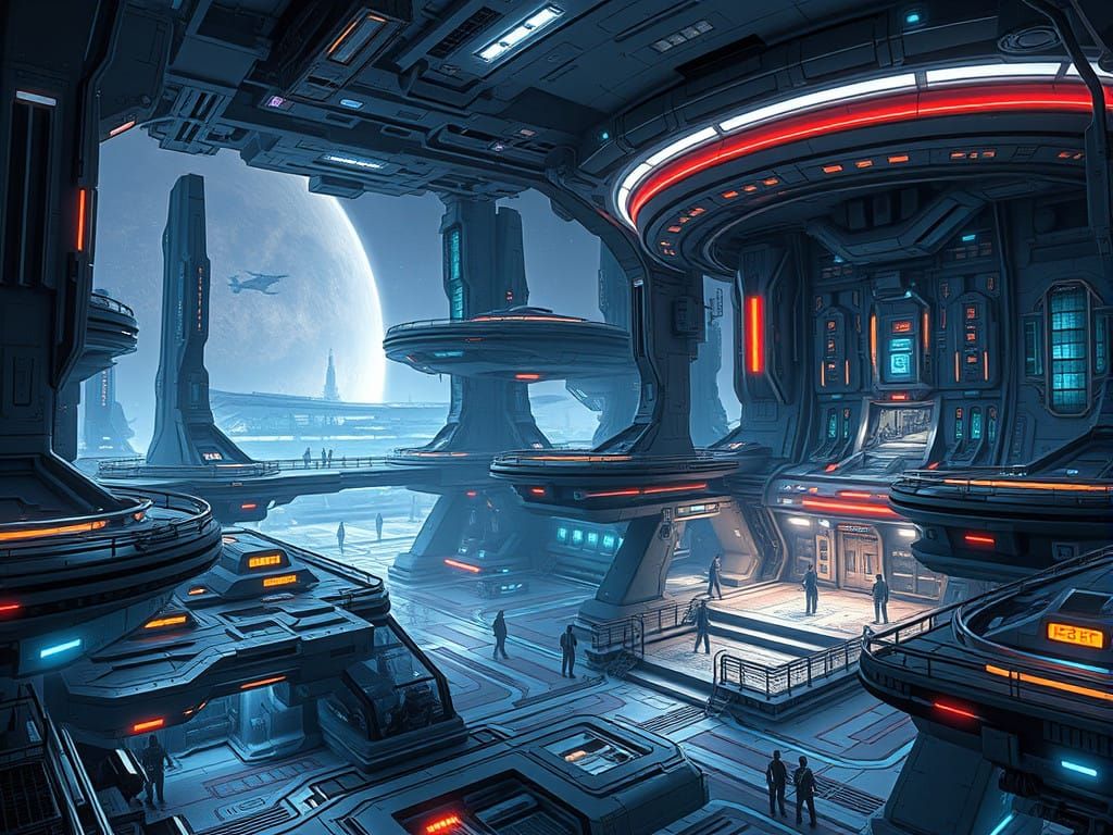 starbase - Futuristic Starbase with Advanced Metallic Archit...