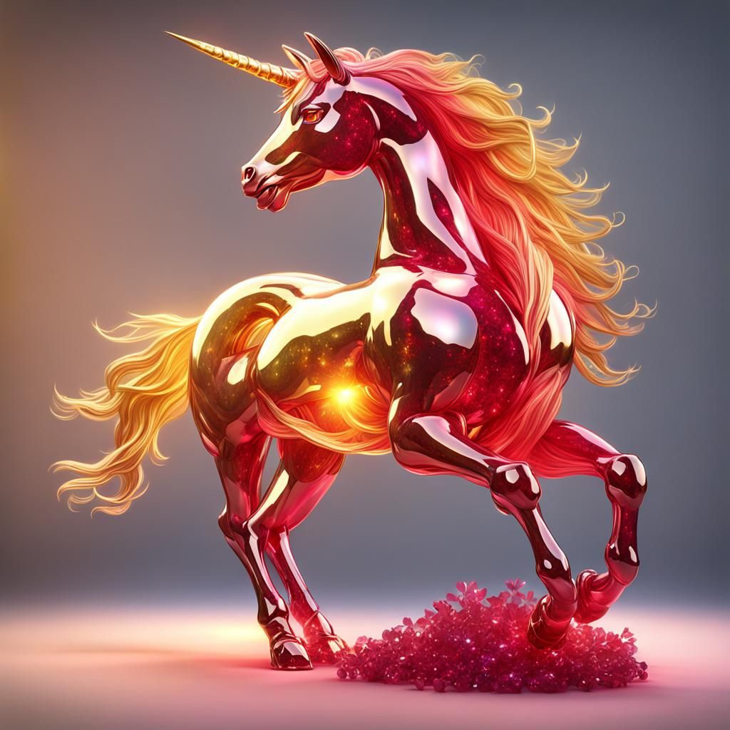 A ruby unicorn - AI Generated Artwork - NightCafe Creator