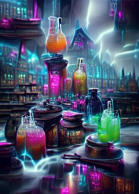 potions factory, by Alexander Fedosav - AI Generated Artwork ...