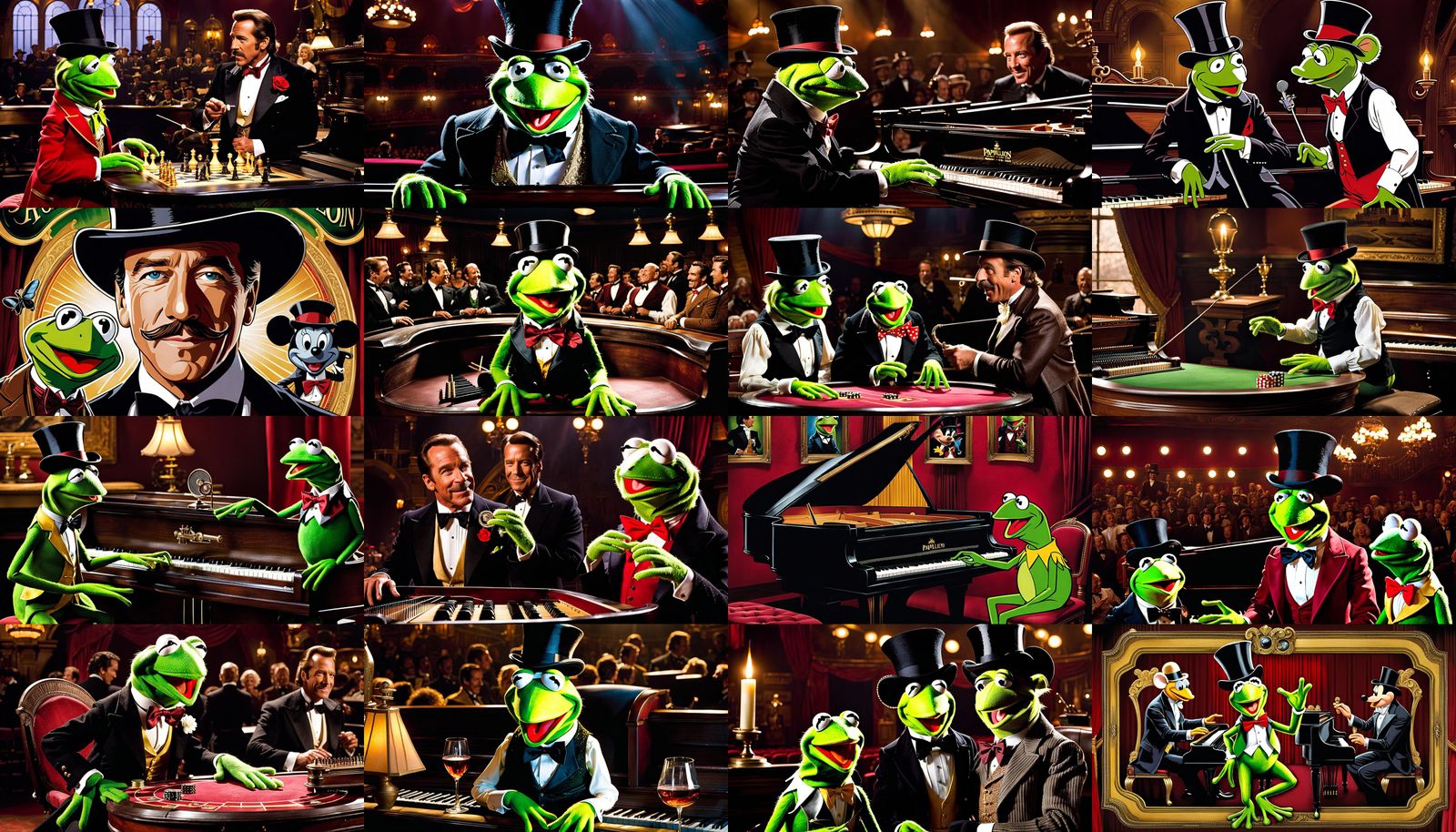 Kermit The Frog all around. - AI Generated Artwork - NightCafe Creator