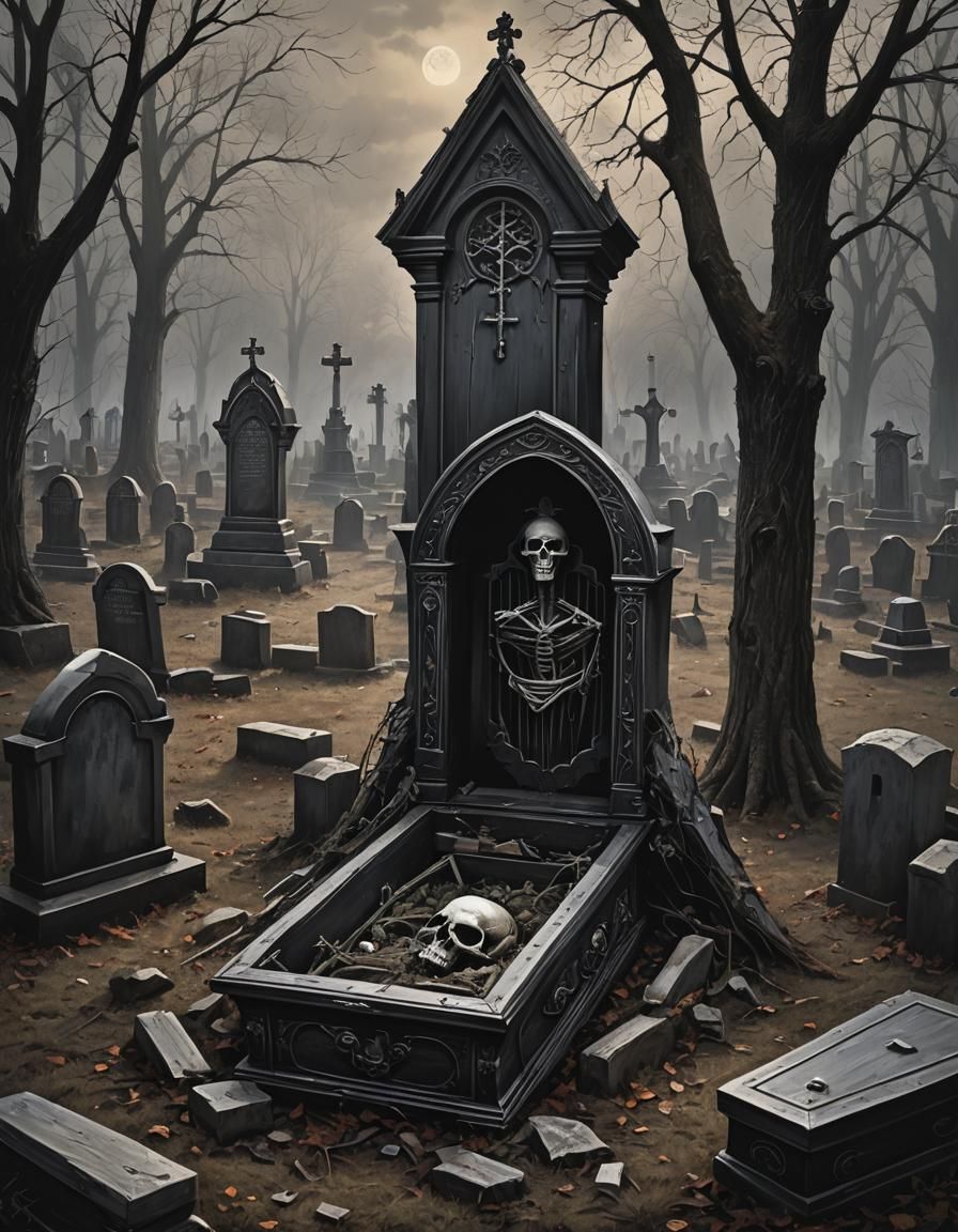 gothic coffin old horror dark graveyard - AI Generated Artwork ...
