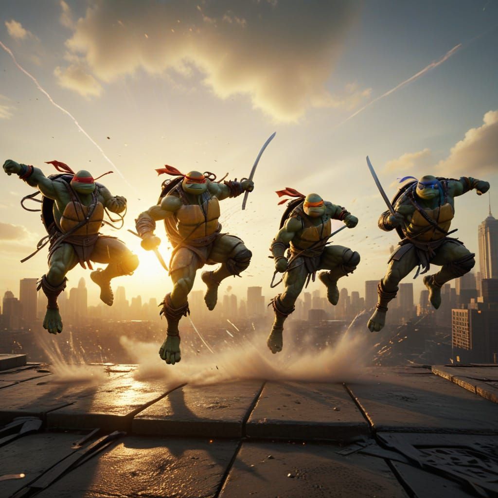 TMNT 1 - Hyper-Realistic Teenage Mutant Ninja Turtles in Act...