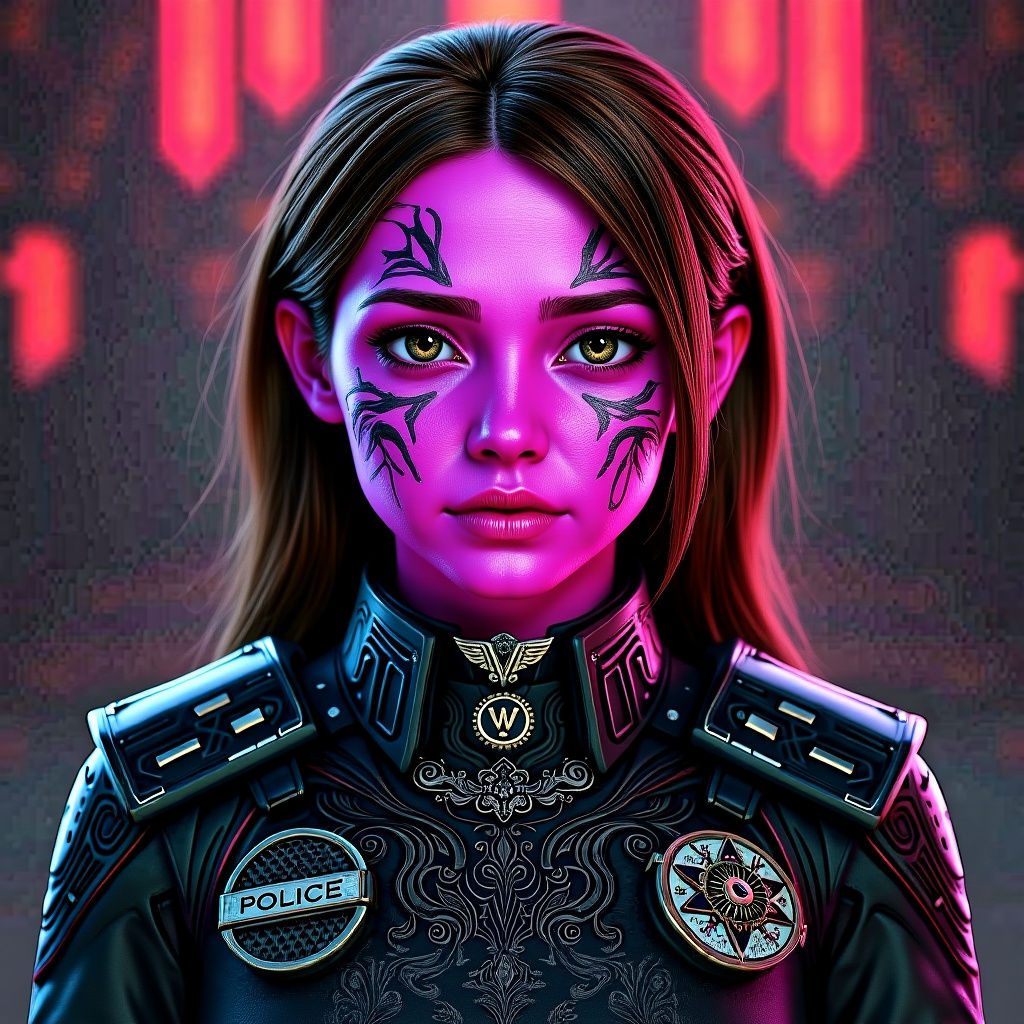 Teen Alien Girl Portrait in Digital Art Style - AI Art