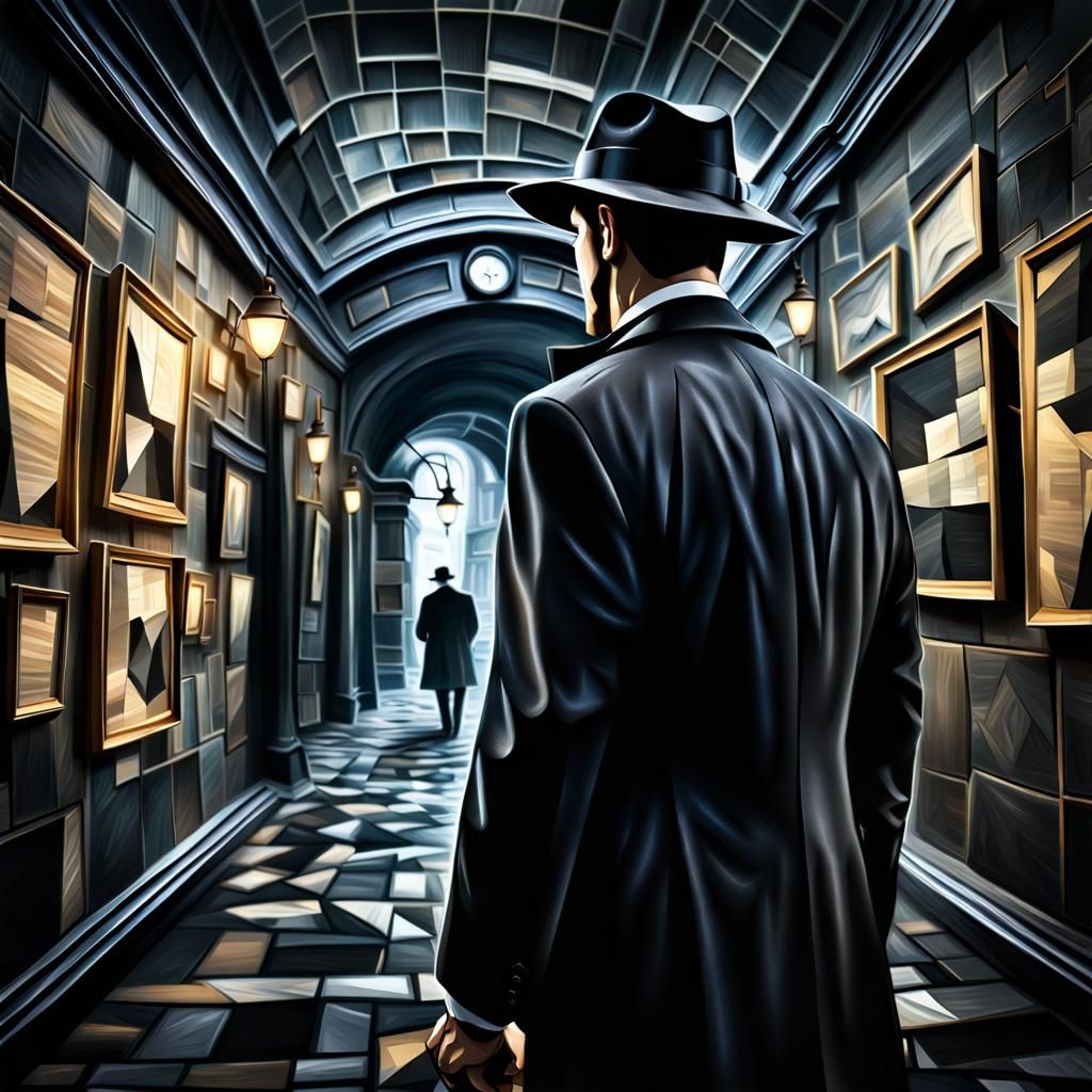 Detective following a suspect - AI Generated Artwork - NightCafe Creator