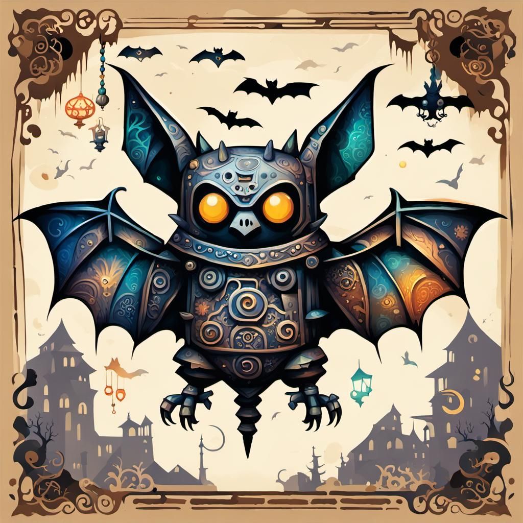 mechanical bat - AI Generated Artwork - NightCafe Creator