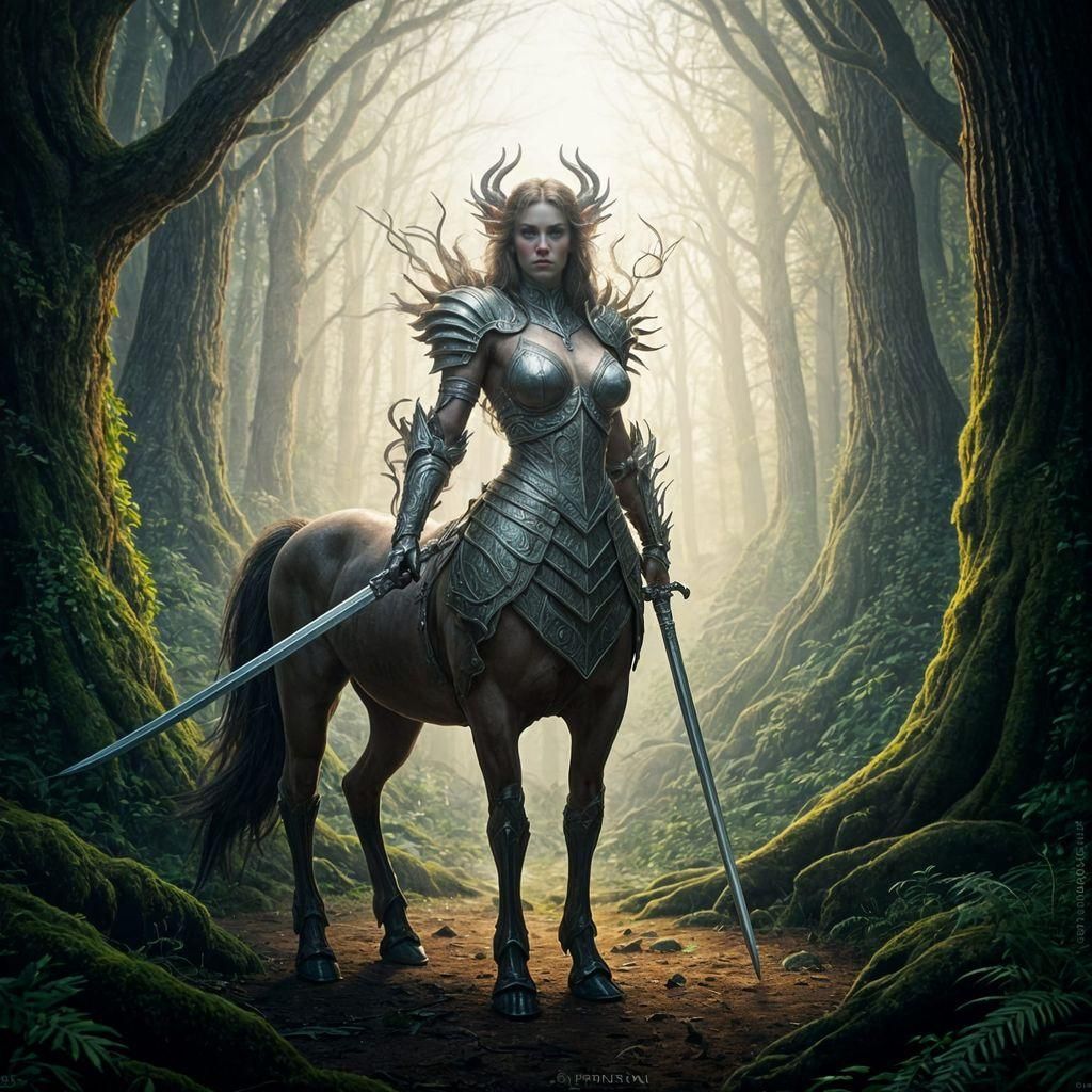 A female centaur warrior - Centaur Warrior in Enchanted For...