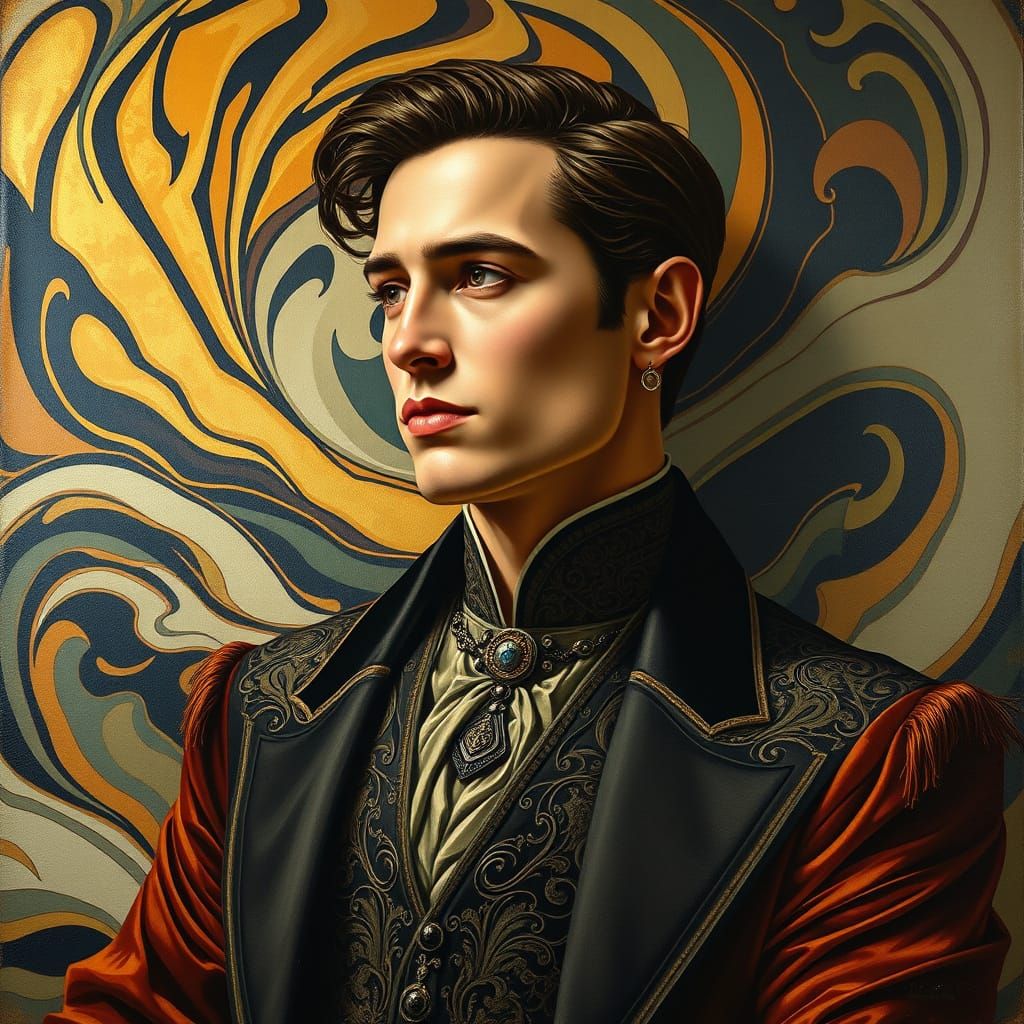 Blanket J. G. Quintel art Nouveau vorticism oil on canvas shadow depth ...