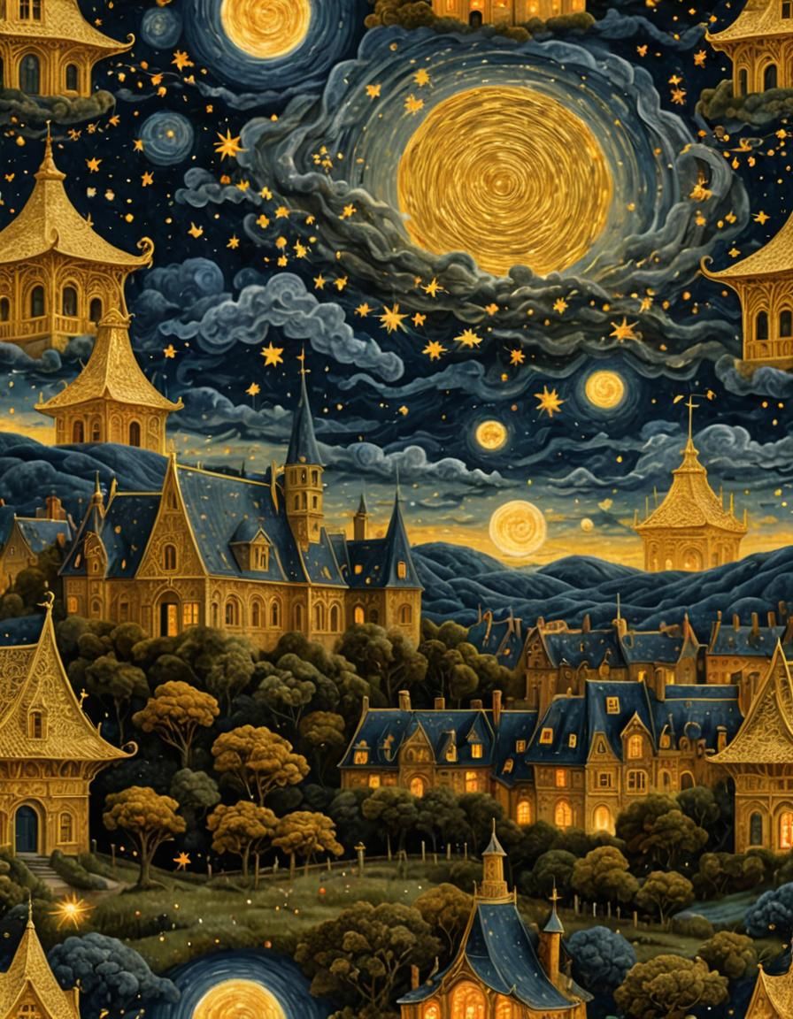 Multi moons - AI Generated Artwork - NightCafe Creator