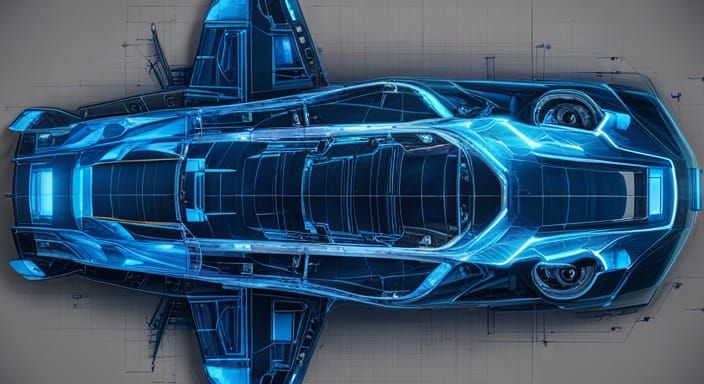 Flying Car Blueprint - AI Generated Artwork - NightCafe Creator