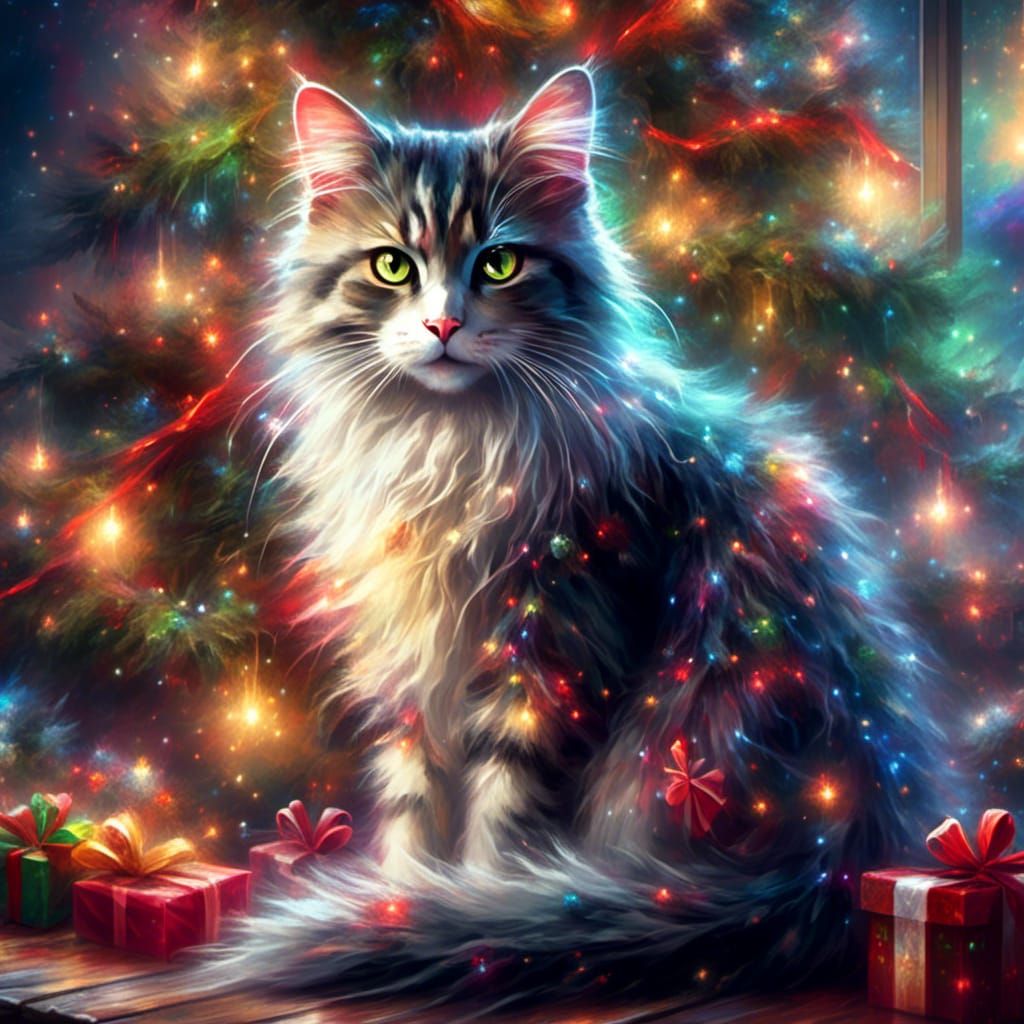 Christmas Cat - AI Generated Artwork - NightCafe Creator