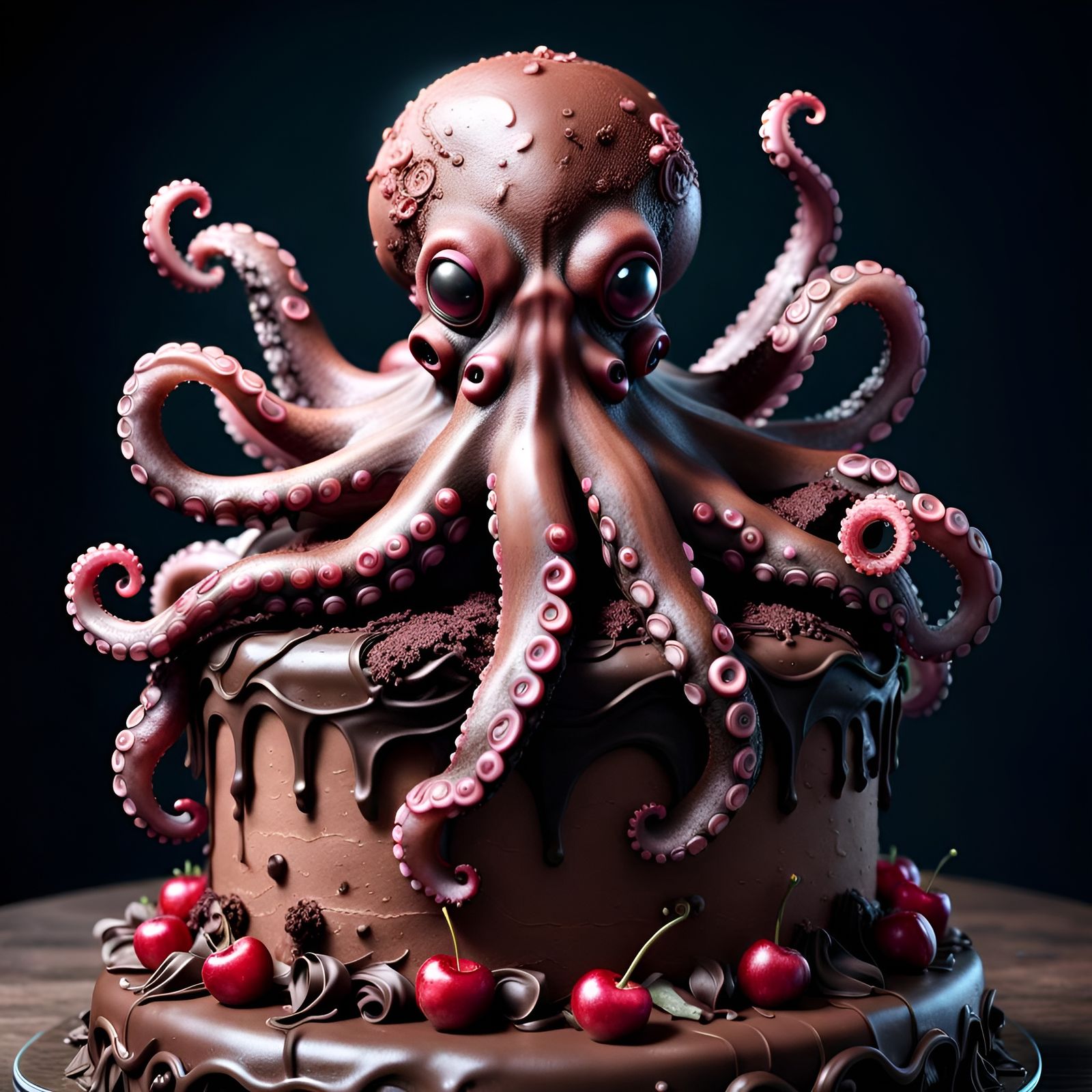 Chocolate Cake Octopus - AI Generated Artwork - NightCafe Creator