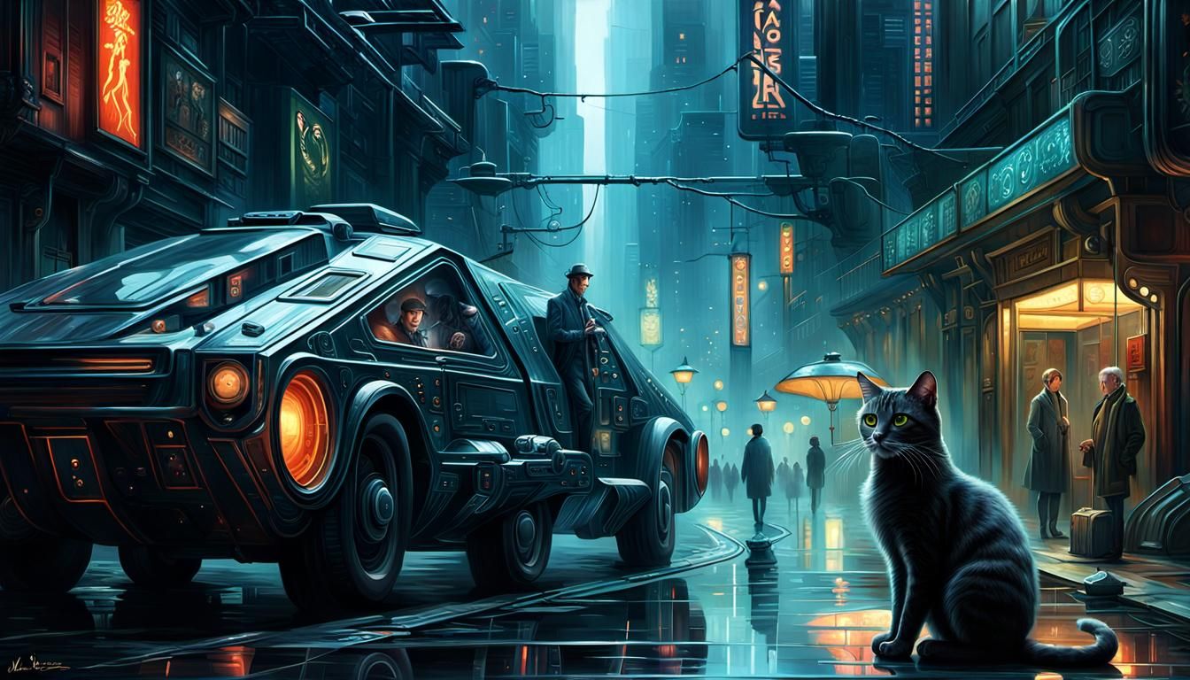 Blade Runner blues, Stray Cat - AI Generated Artwork - NightCafe Creator