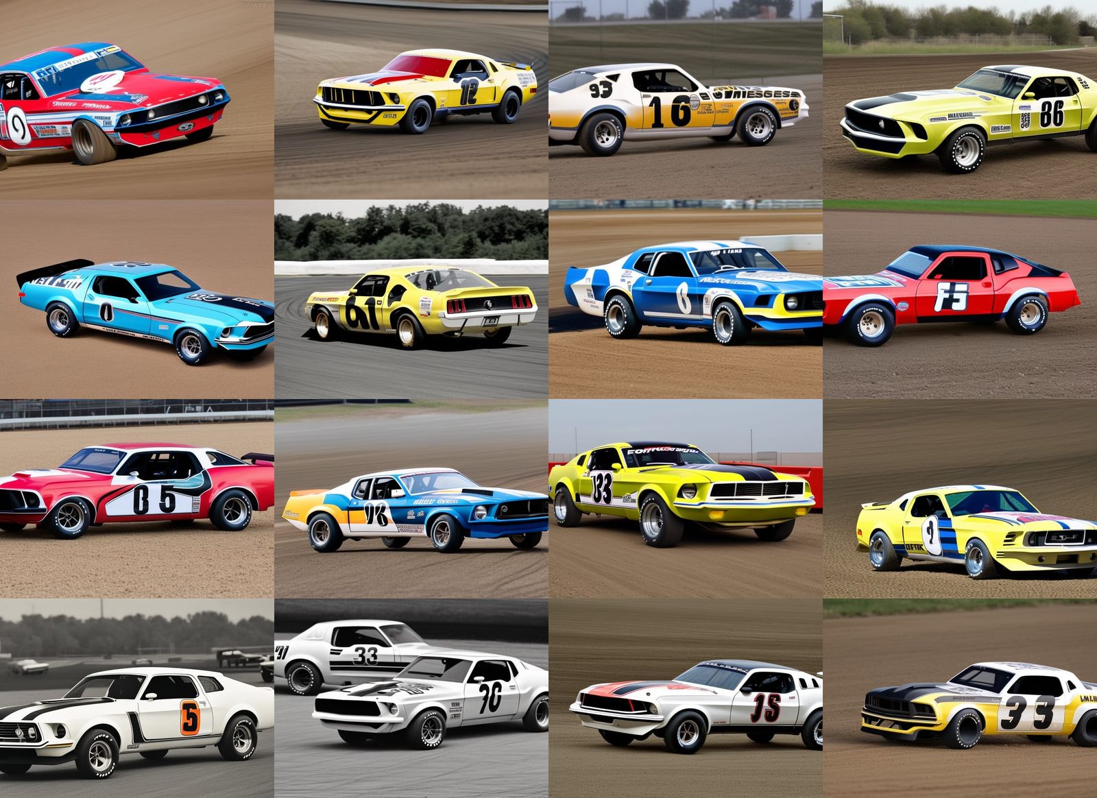 Dirt track racer Ford Mustang 1975 - AI Generated Artwork - NightCafe ...