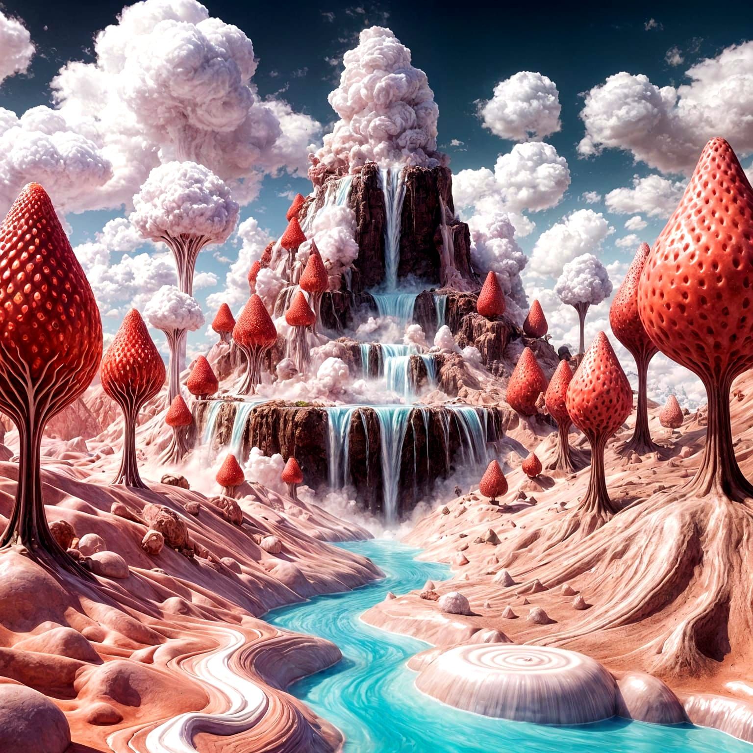 Candy Landscape in Eldritch Splash Art Style - AI Art