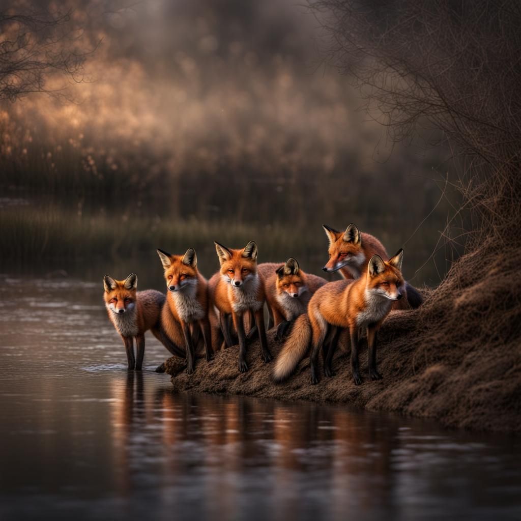 Foxes - AI Generated Artwork - NightCafe Creator