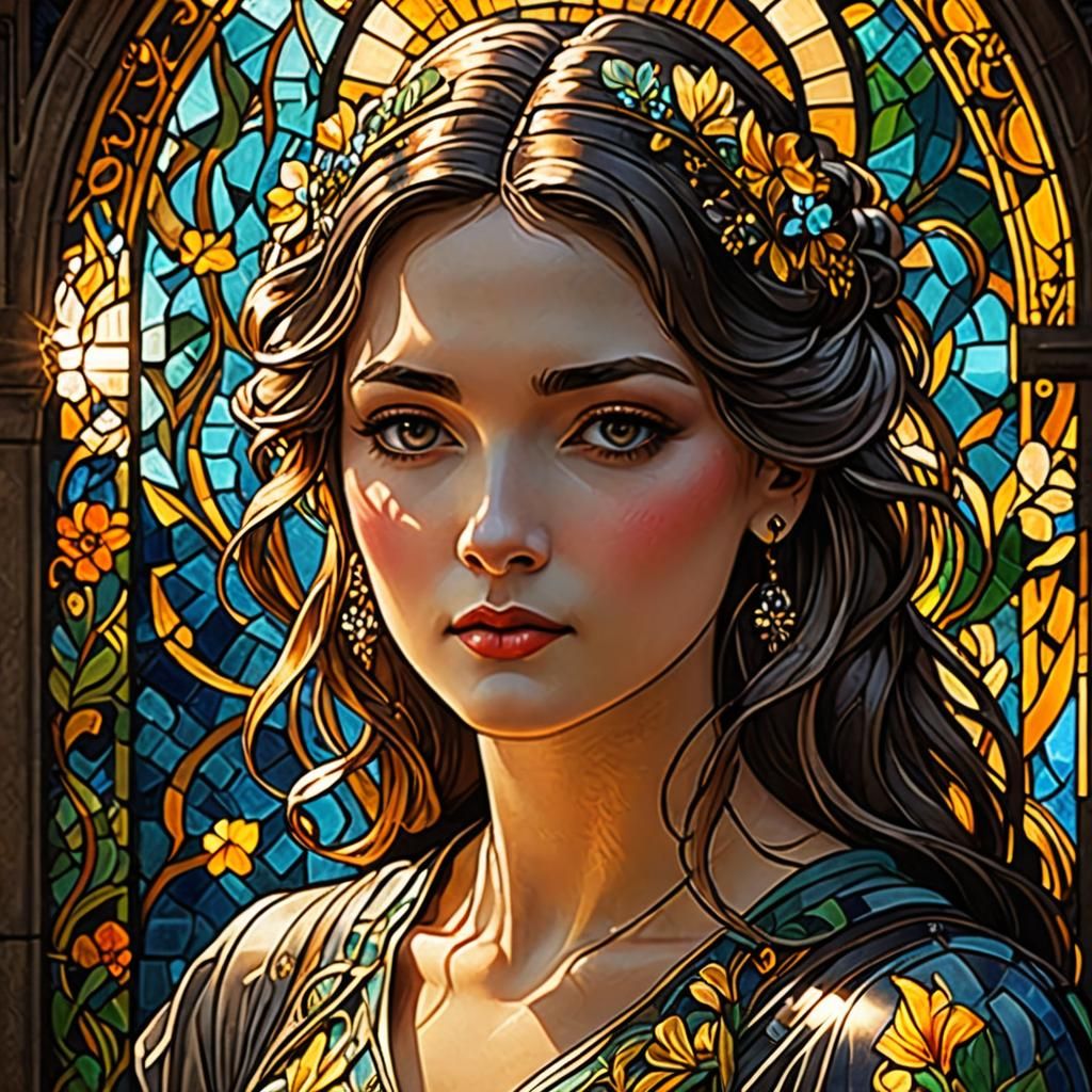 A Stained Glass Love Story - AI Generated Artwork - NightCafe Creator