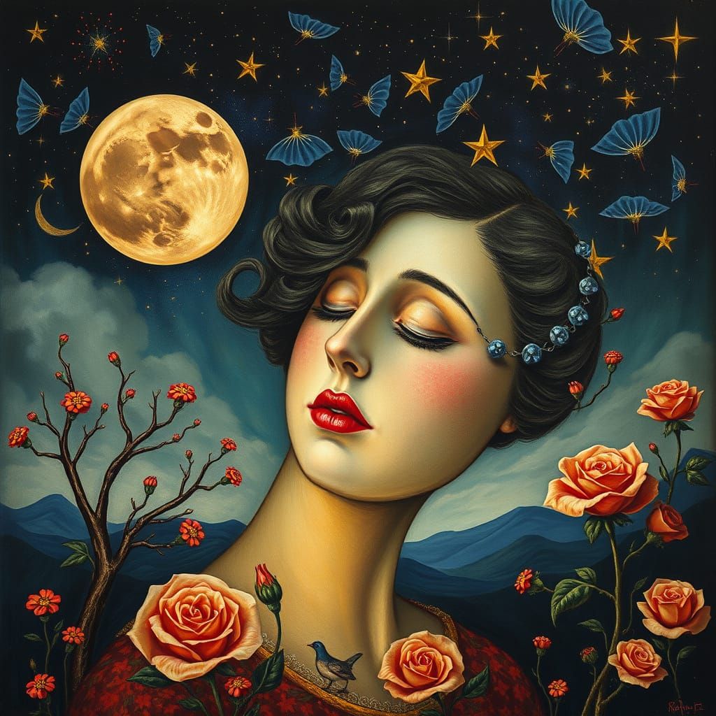 woman moon stars ... - woman moon stars ...
