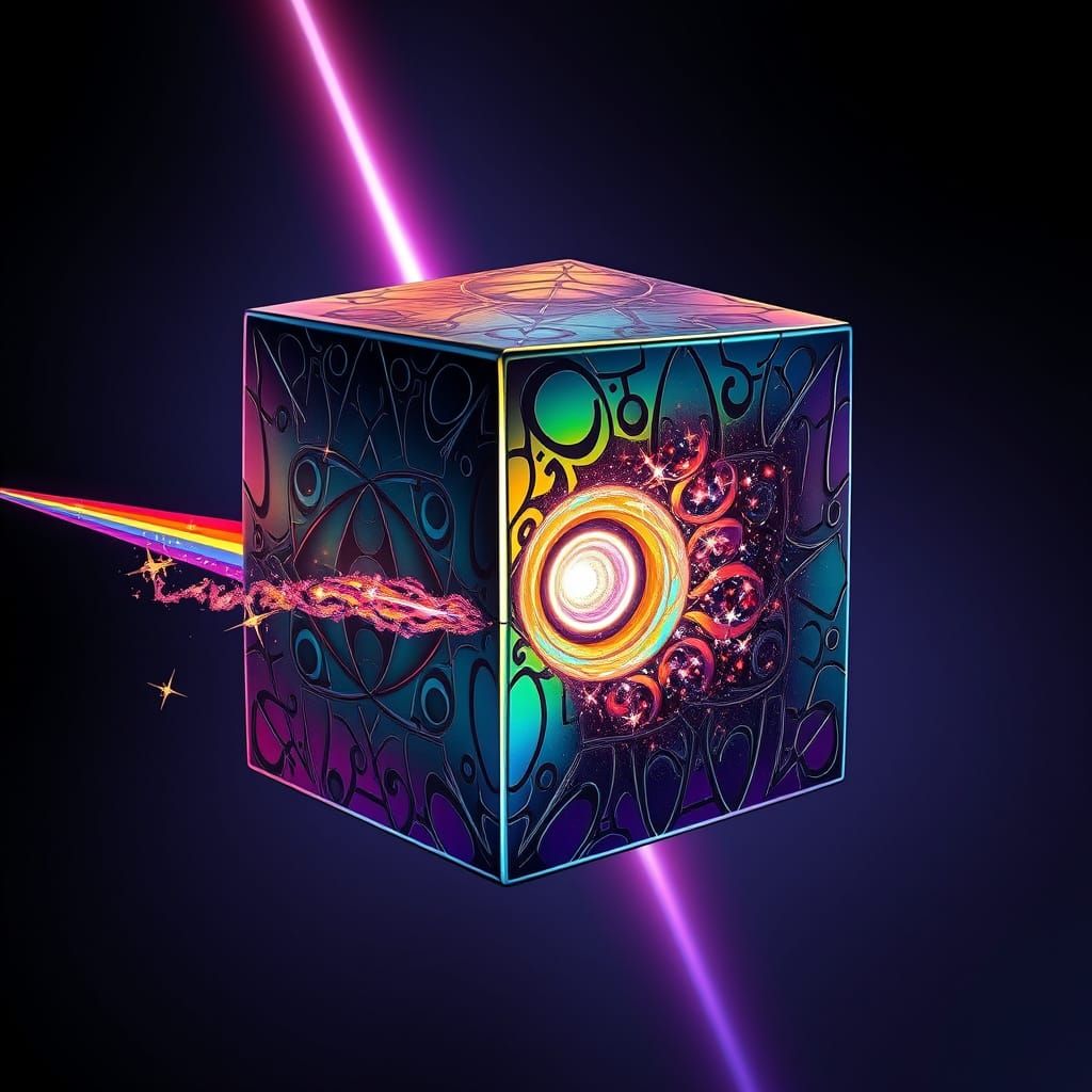 3D CUBE x-ray graffiti blacklight - Prism Cube Vomiting Star...