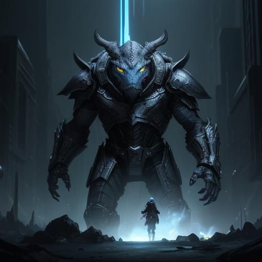 a friendly small furry gray creature with 2 long legs and glowing light ...