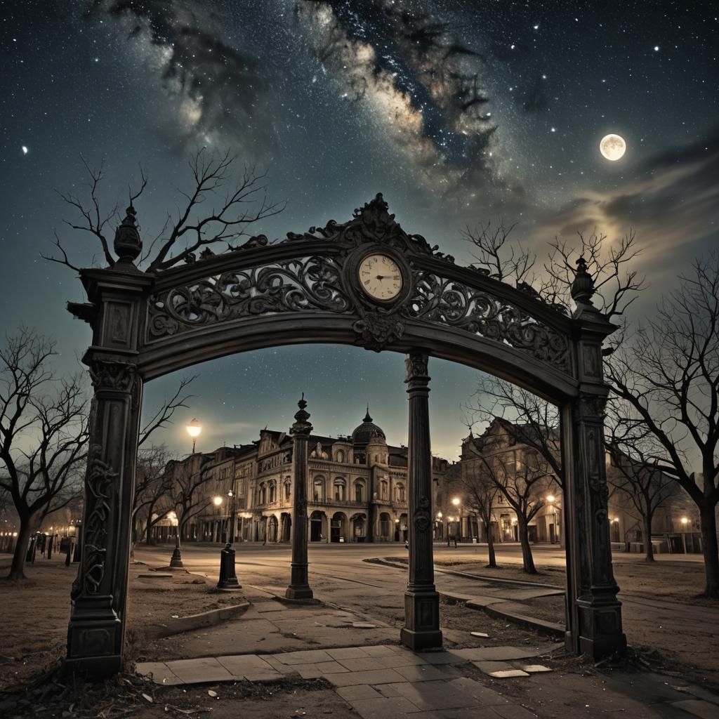 Rustle of the wind - Mysterious Night Landscape Under Celes...