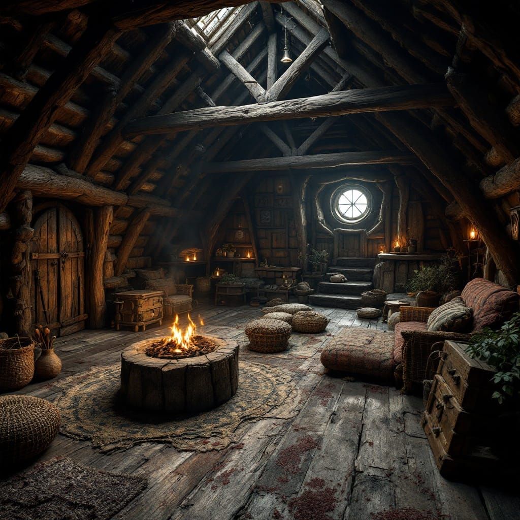 A Viking longhouse interior - Viking Longhouse Interior in H...