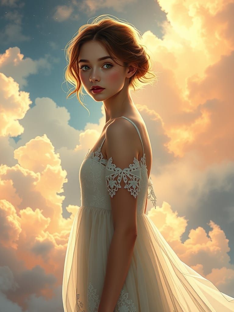 Enchanted Portrait of a Teenage Girl in Ethereal A... - AI Art