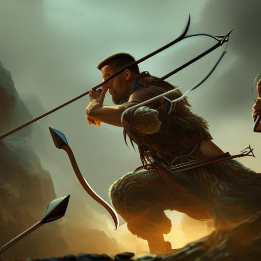 archer, bow and arrow, soldier, a masterpiece, 8k resolution, dark ...